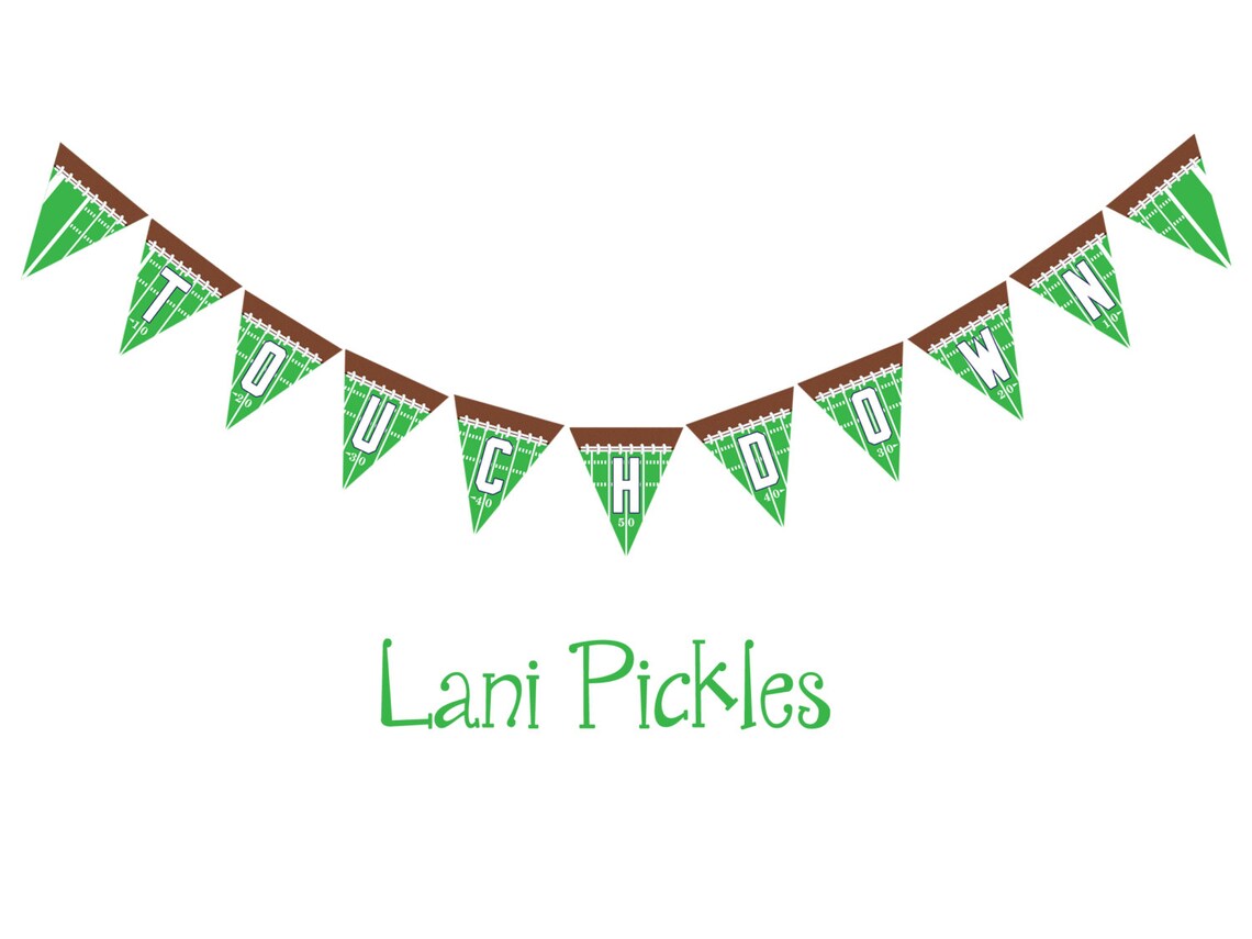 American Football Field Touchdown Banner DIY Instant Download Printable ...