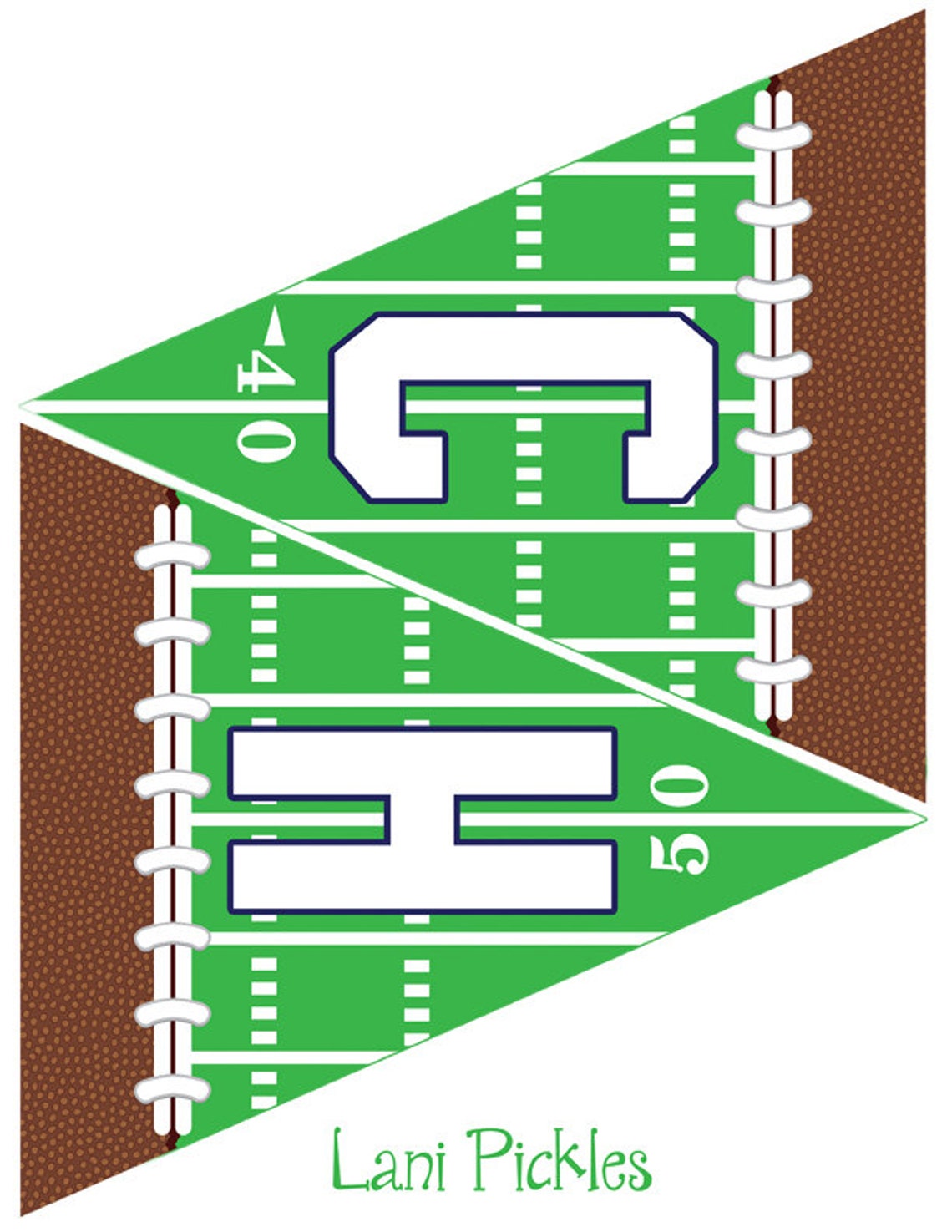 American Football Field Touchdown Banner DIY Instant Download Printable ...