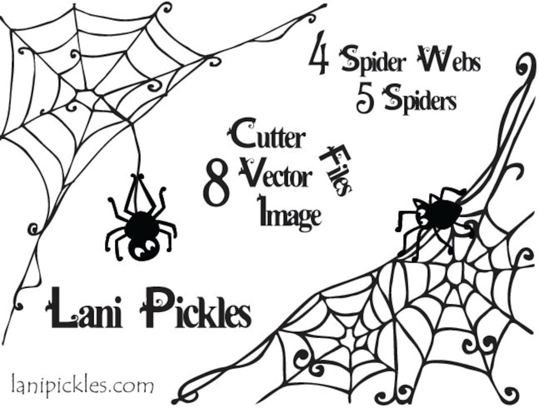 Fun and Whimsical Spider Web With Adorable Spiders. 8 Choices of Cutter ...
