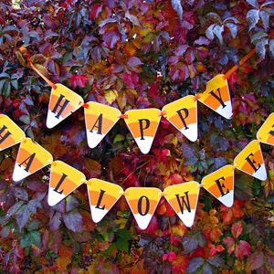 Candy Corn Happy Halloween Banner Instant Download DIY Printable. - Etsy