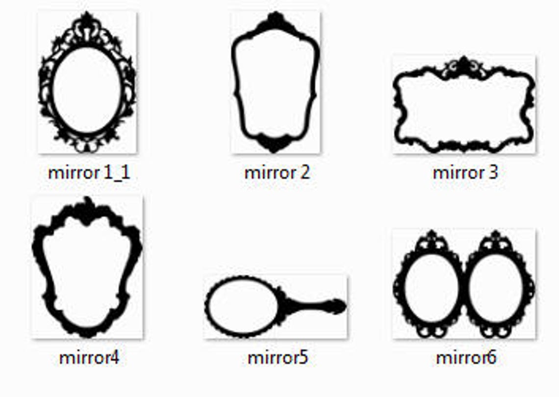 Vintage Ornate Mirror Frame Silhouettes Digital Download Svg - Etsy