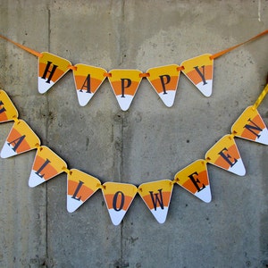 Candy Corn Happy Halloween Banner Instant Download DIY Printable. - Etsy