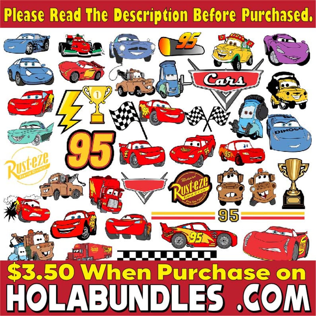 Cars Bundle SVG, Cars SVG Bundle, Lightning Mcqueen Svg, Cars PNG ...