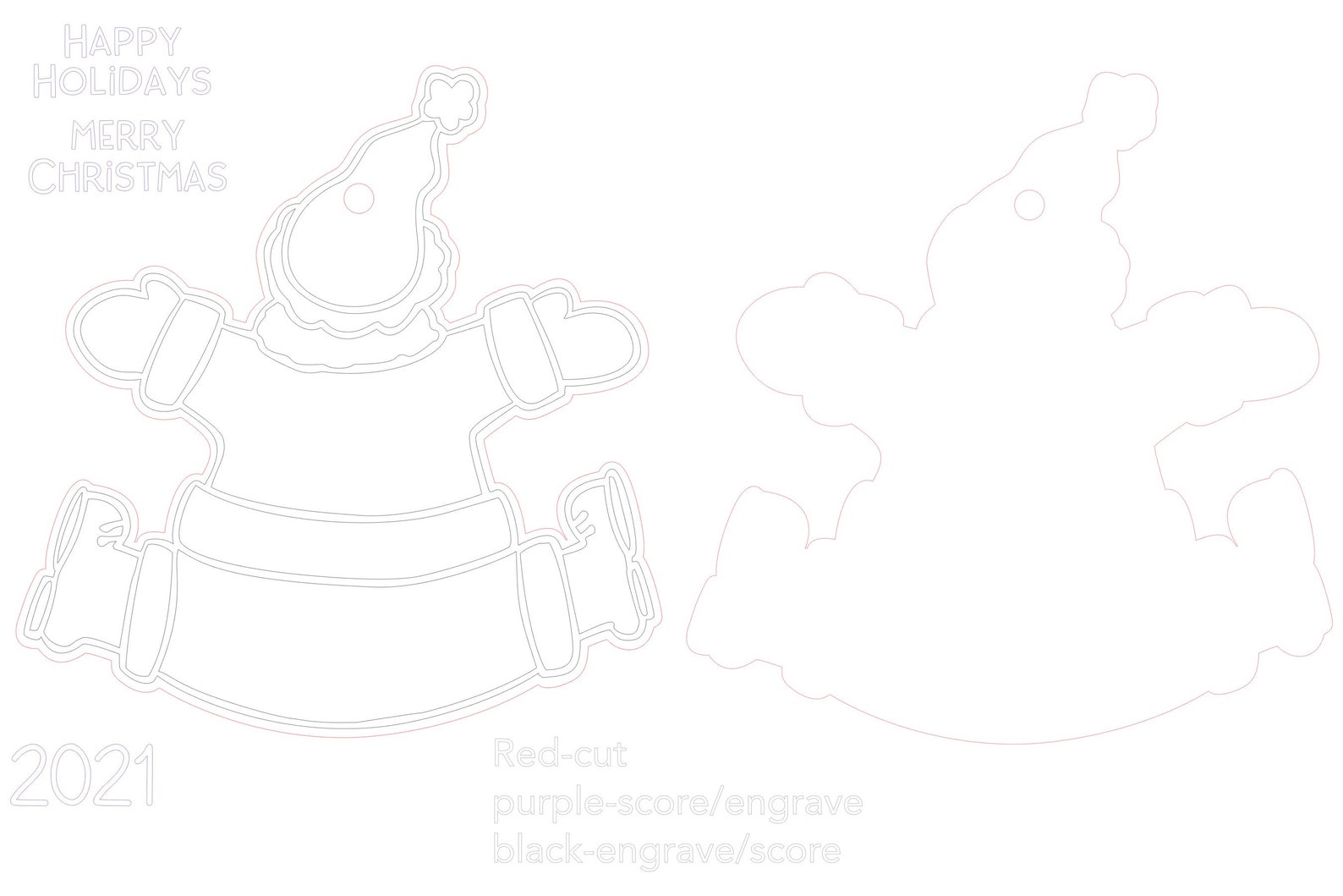 Splat Santa SVG Cut/score/engrave File for Laser- 2 Versions - Etsy