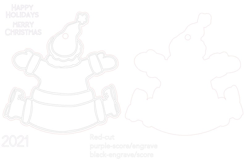 Splat Santa SVG Cut/score/engrave File for Laser- 2 Versions - Etsy