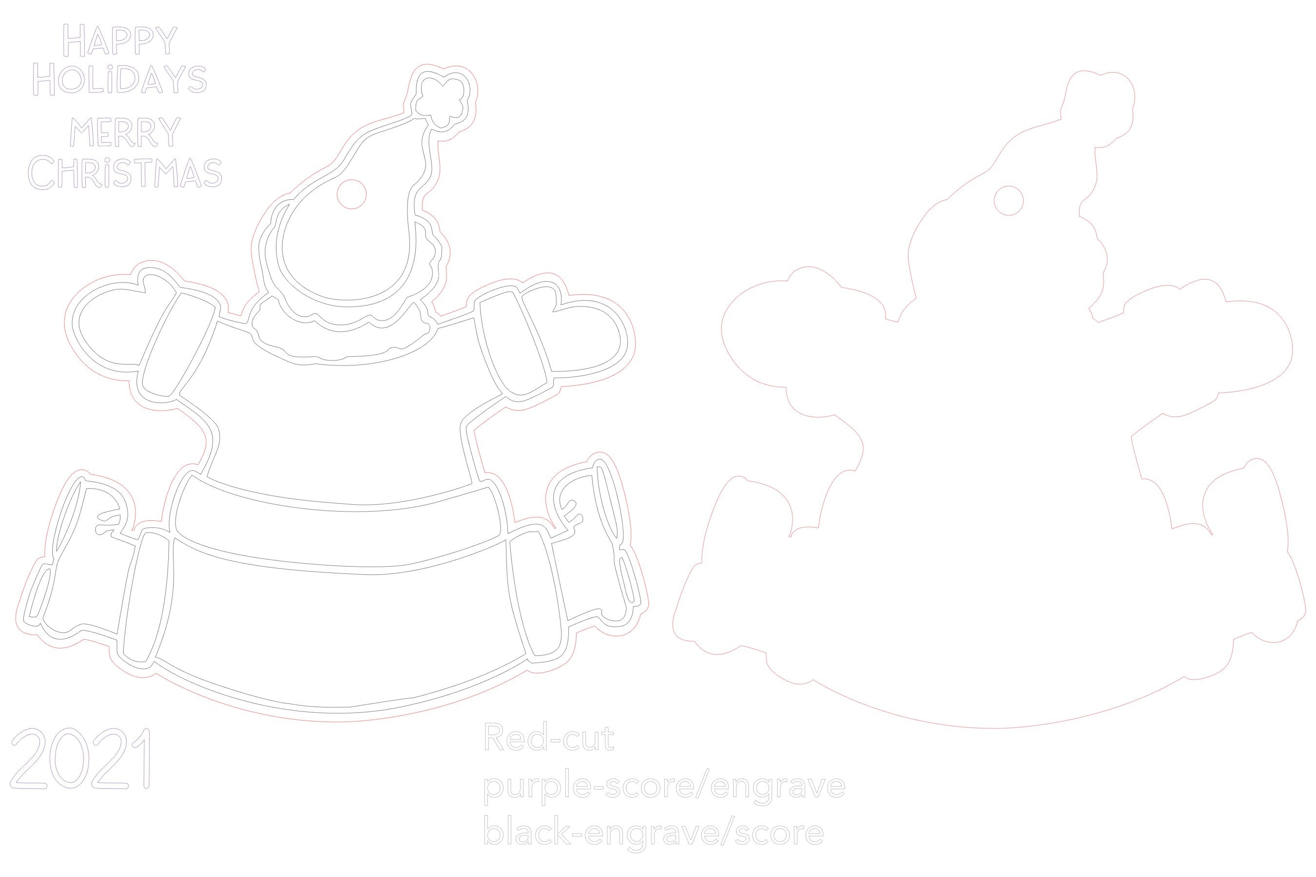 Splat Santa SVG Cut/score/engrave File for Laser- 2 Versions - Etsy