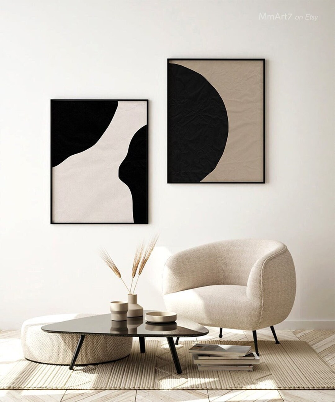 Simple Minimal Neutral Shapes Print Minimalist Poster Abstract Forms ...