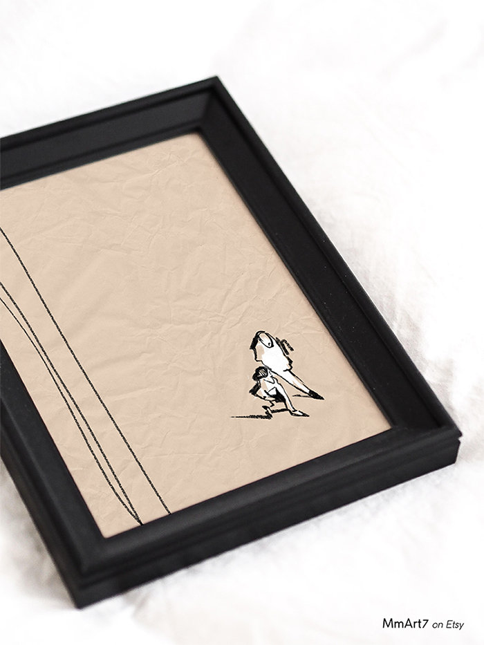 Figure Line Art Abstract Print Fine Line Drawing Wall Art - Etsy