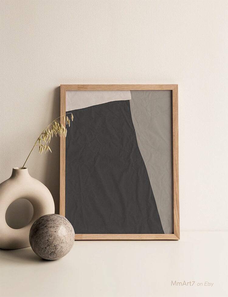 Minimalist Abstract Shapes Print Neutral Color Block Wall Art Simple ...