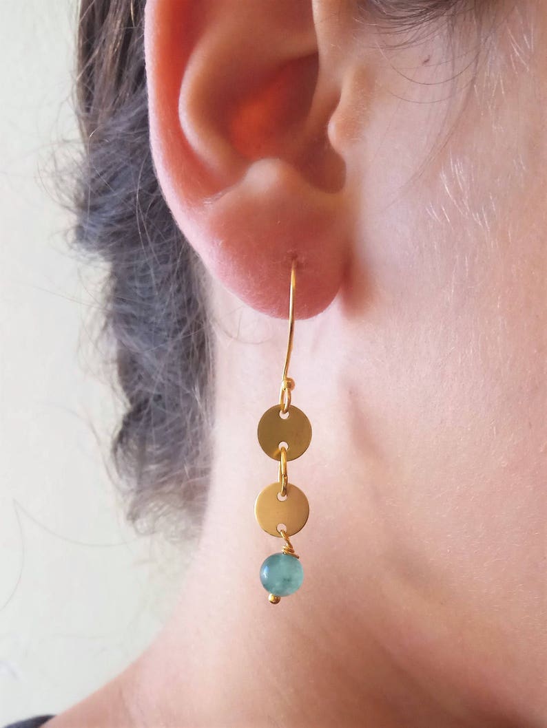 Gold Dangle Earrings Gold Coins Earrings Two Holes Coins - Etsy Israel