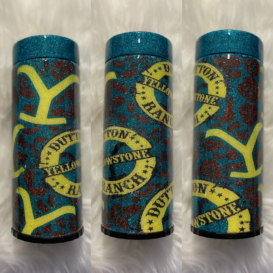 Yellowstone Turquoise and Brown Can Coozie Glitter - Etsy