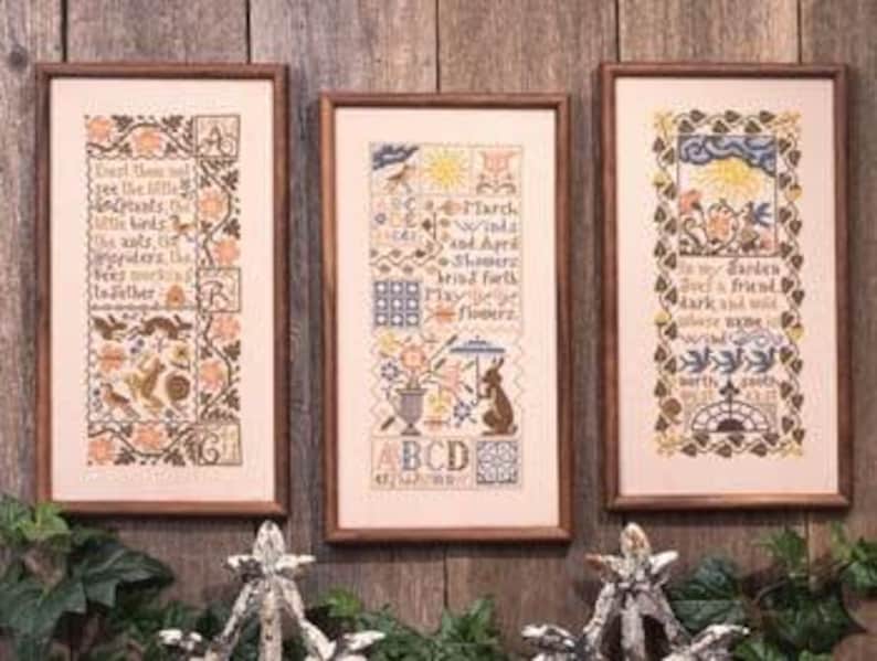 SPRING SAMPLERS 3 Cross Stitch Patterns: Prairie Schooler Book No. 60 ...
