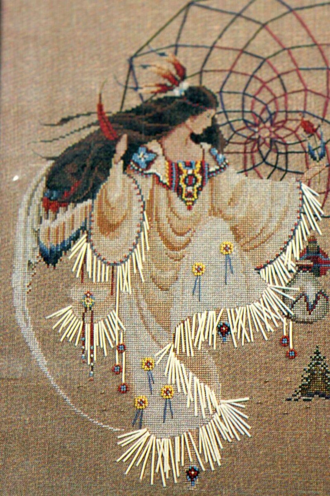 RARE! Earthdancer *FREE Insured Shipping* Native American Lady Counted ...