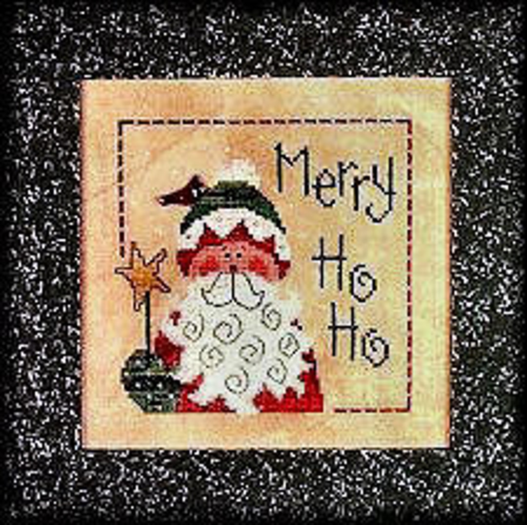 Merry Ho Ho Cross Stitch Pattern: Lizzie Kate Original Card Stock Santa ...
