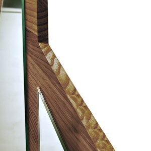 Walnut-stained Oak Triangular Polygon Mirror - Etsy