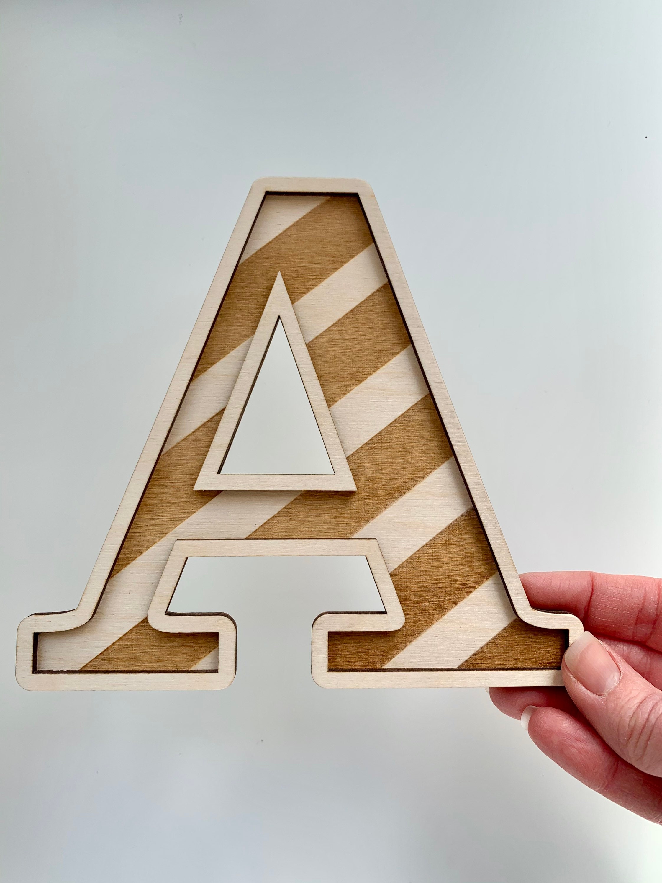 Large Striped Wooden Letter ~ Wall Sign ~ Nursery Decor - Etsy UK