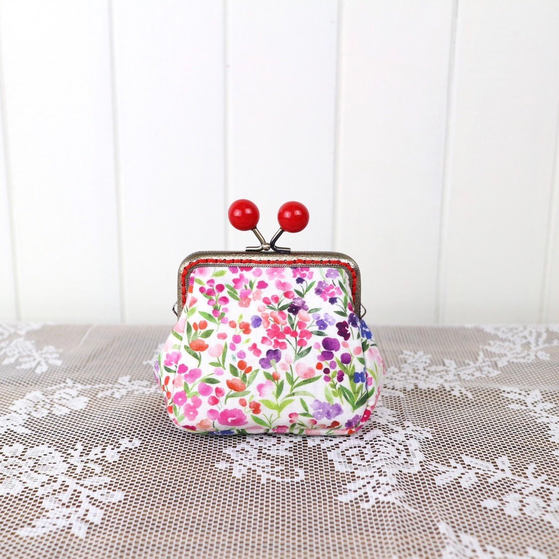 Watercolor Flowers Coin Purse With Snap Metal Clasp Frame : | Etsy