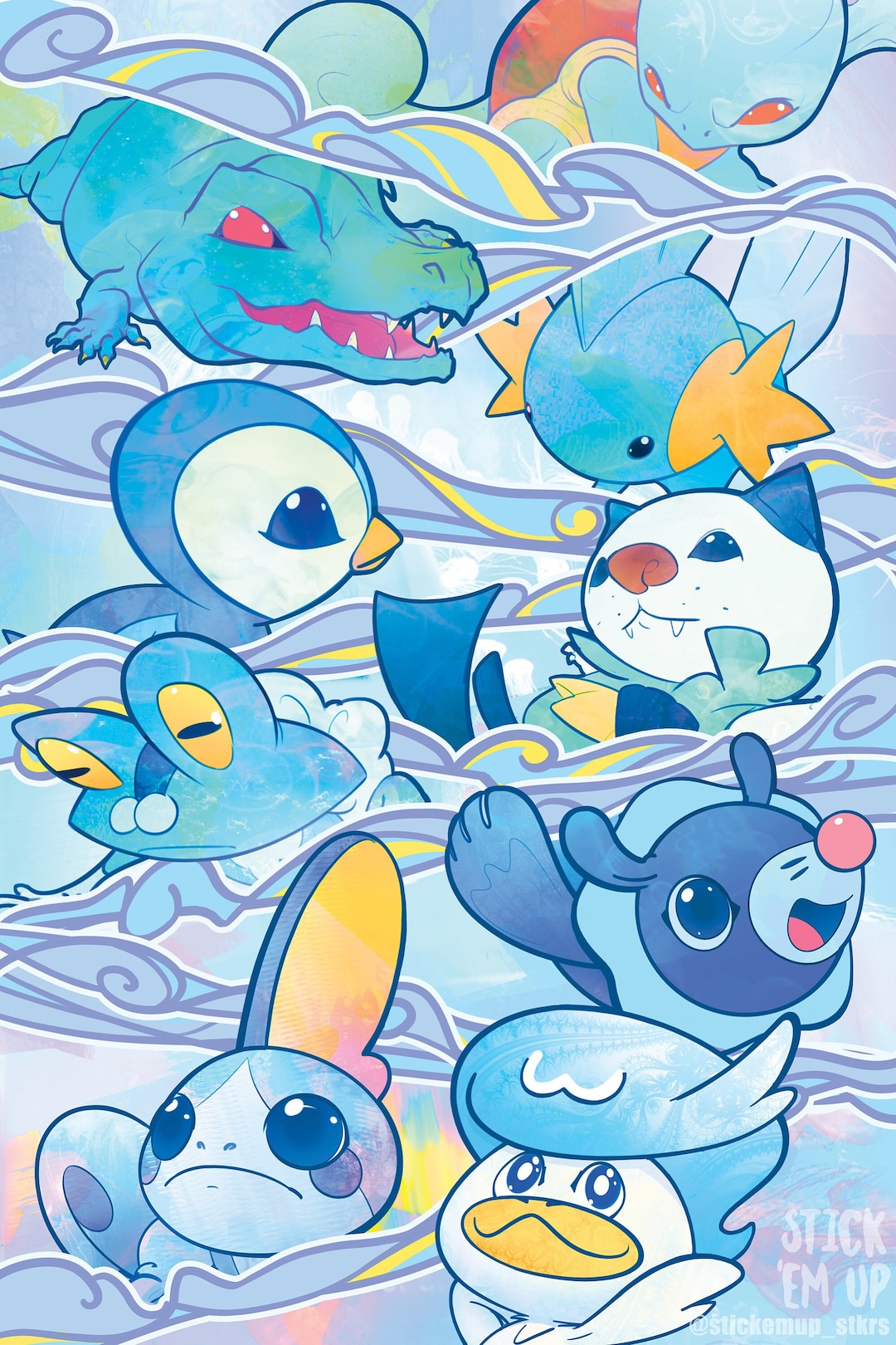 Pokémon Water Starters Poster/print - Etsy