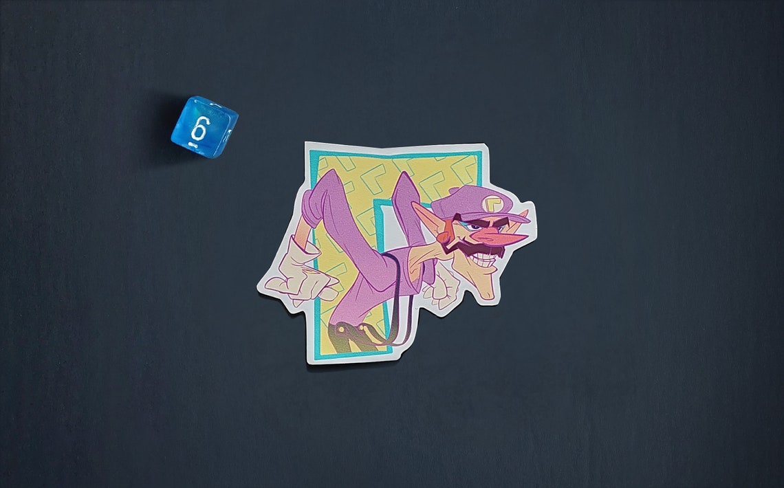 Waluigi Die-cut Vinyl Sticker - Etsy