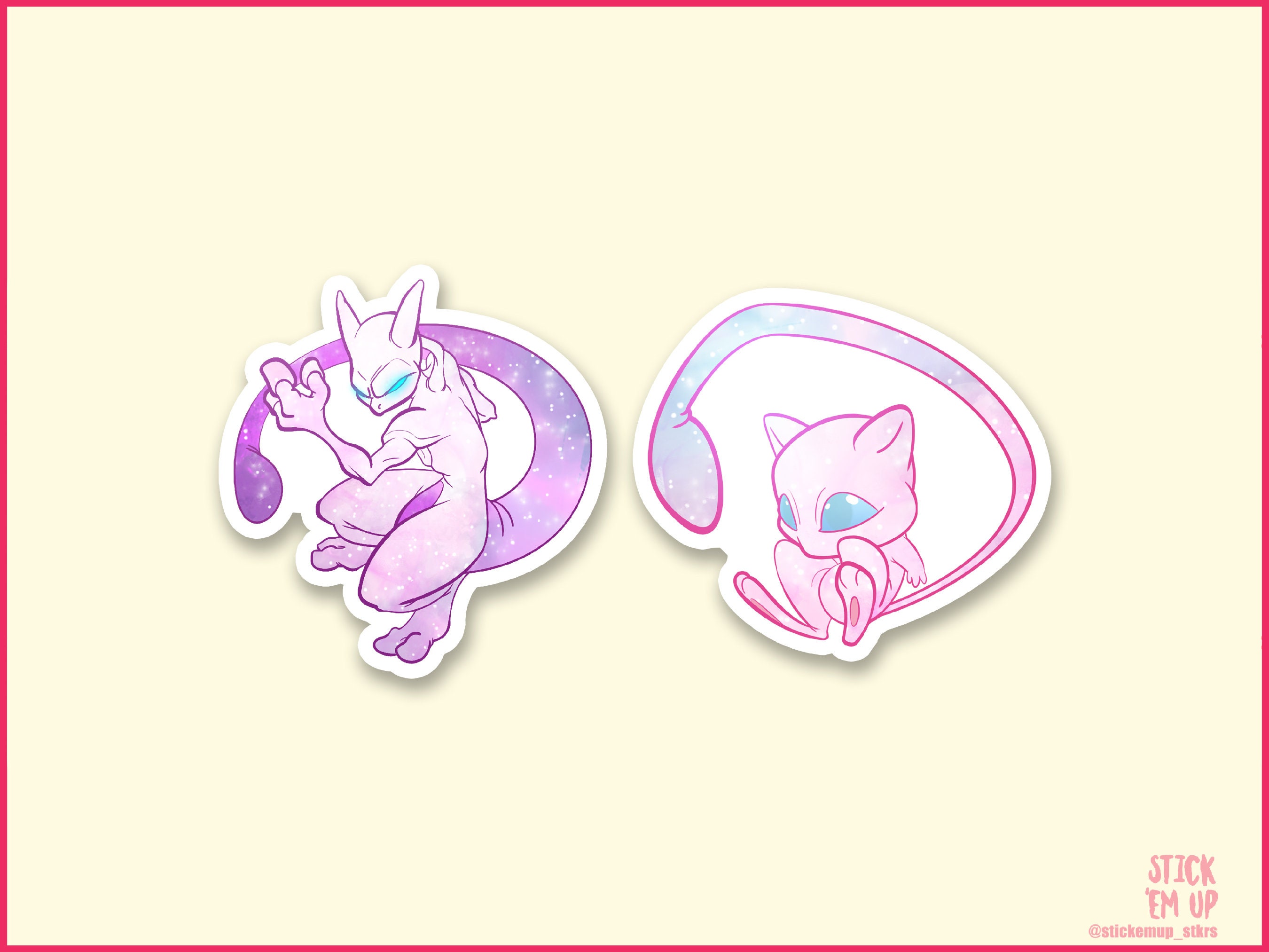 Pokémon Mew & Mewtwo Die-cut Vinyl Stickers - Etsy