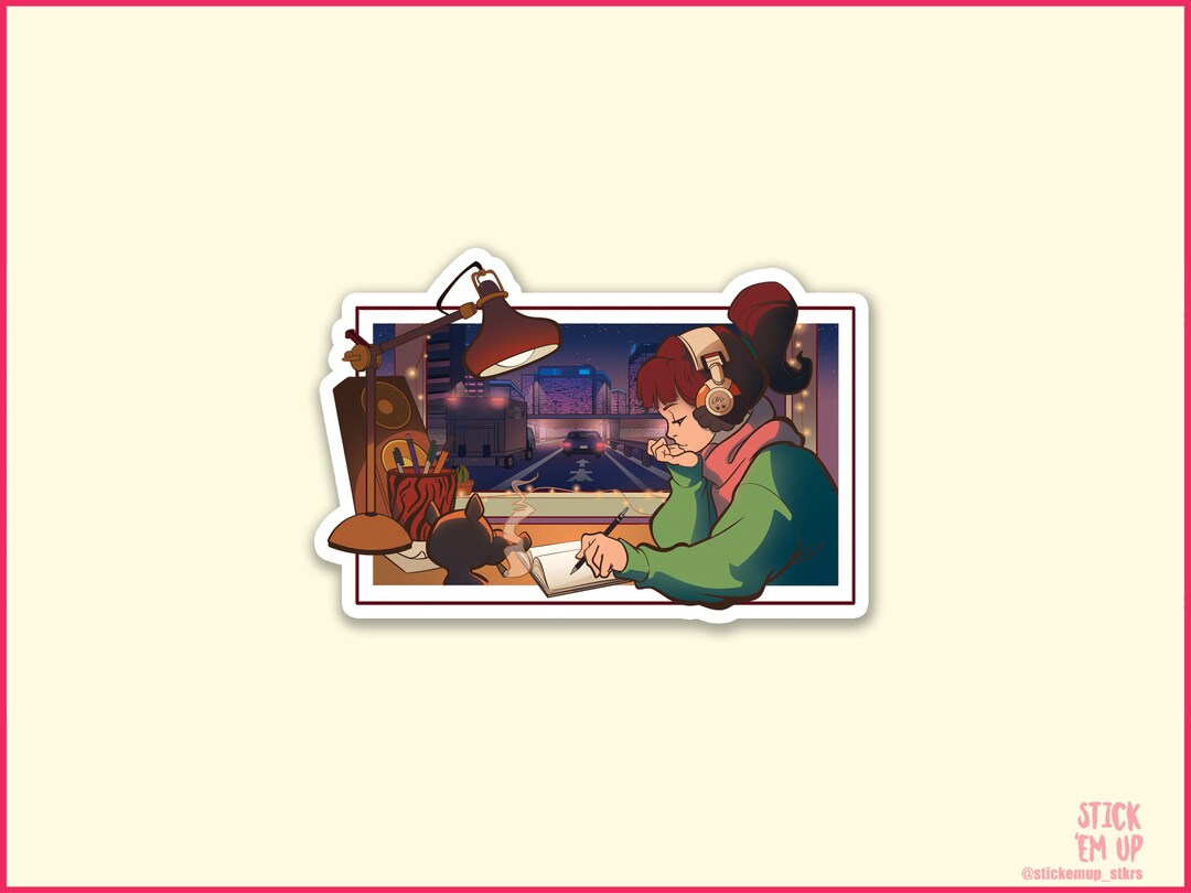 Lo-fi Girl - Die-cut Vinyl Sticker - Etsy