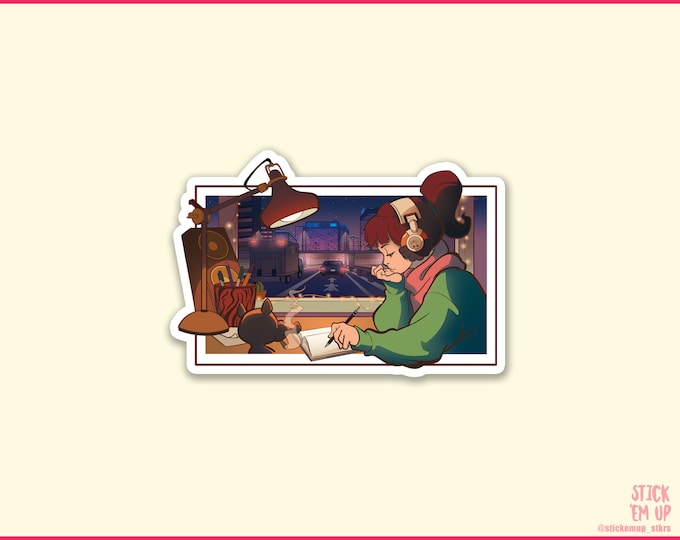 Cozy Coffee Girl Sticker - Etsy