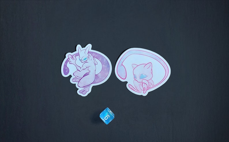 Pokémon Mew & Mewtwo Die-cut Vinyl Stickers - Etsy