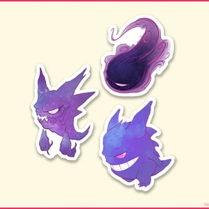 Pokémon - Ghastly, Haunter, Gengar - Die-cut Vinyl Stickers - Etsy