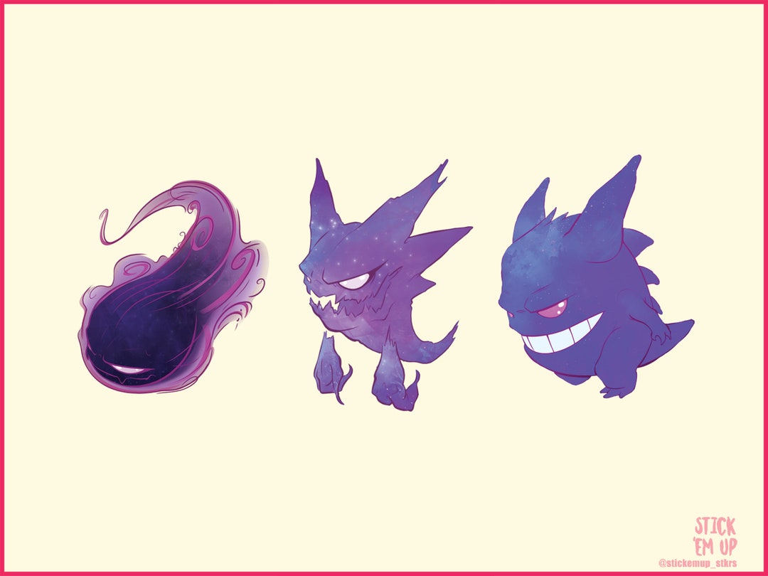 Pokémon Ghastly Haunter Gengar Die-cut Vinyl Stickers - Etsy