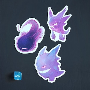 Pokémon - Ghastly, Haunter, Gengar - Die-cut Vinyl Stickers - Etsy