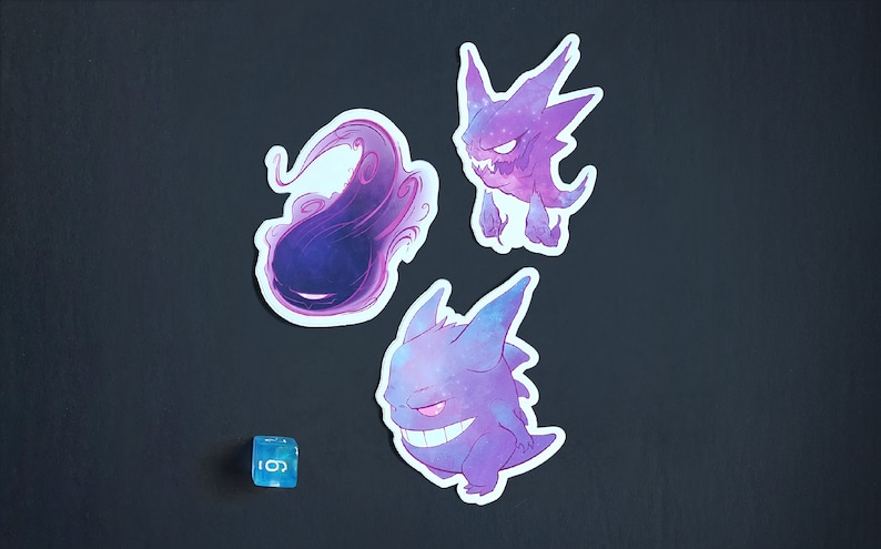 Pokémon Ghastly Haunter Gengar Die-cut Vinyl Stickers - Etsy