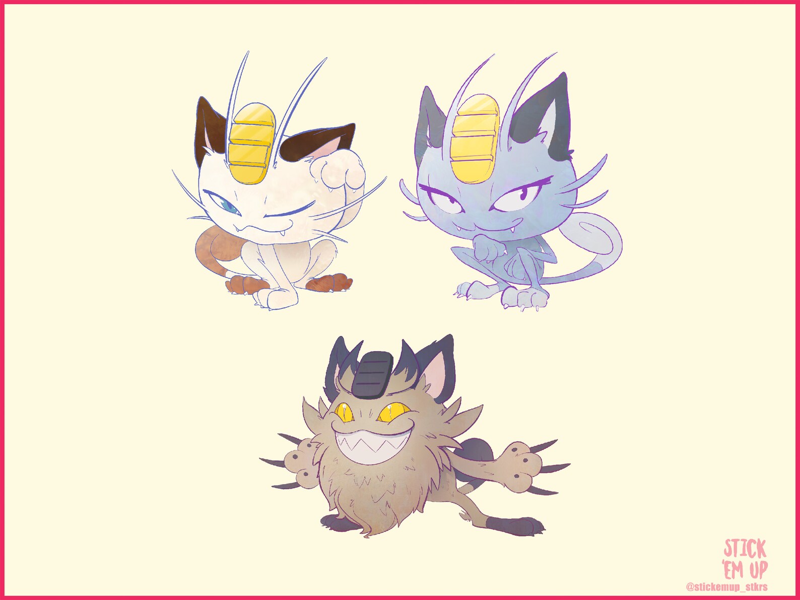 Pokémon Meowth kanto Alola Galar Die-cut Vinyl - Etsy