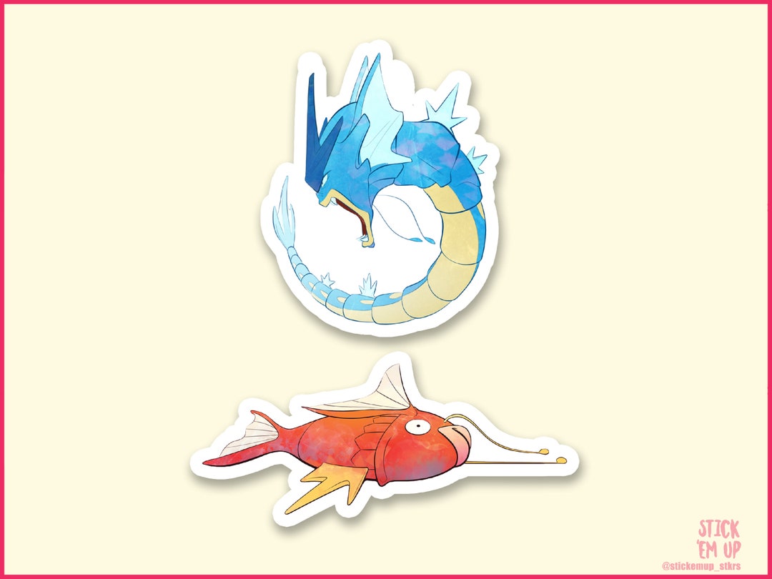 Pokémon Magikarp & Gyarados Die-cut Vinyl Stickers - Etsy