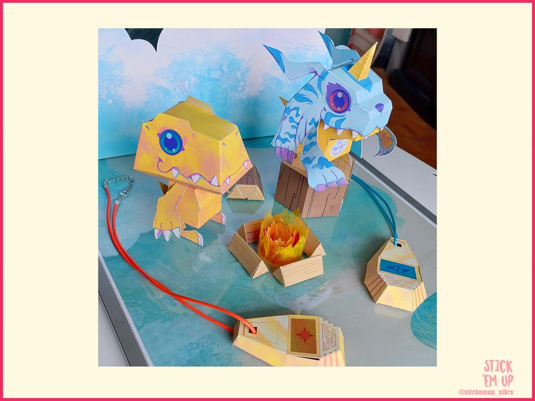 PRESALE Digimon Agumon/gabumon Papercraft Toy Model - Etsy