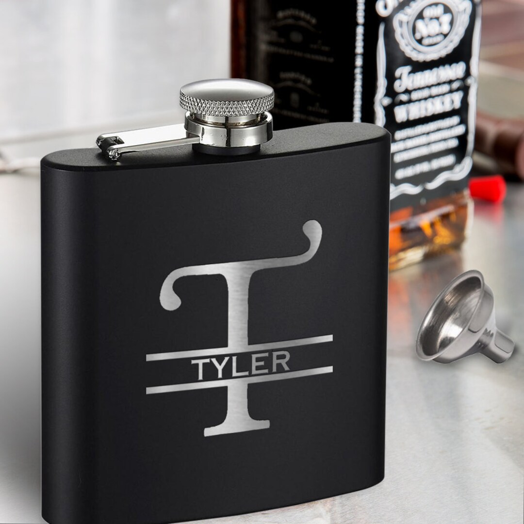 Engraved Flask, Personalized Monogram Flask, Groomsmen Flasks ...