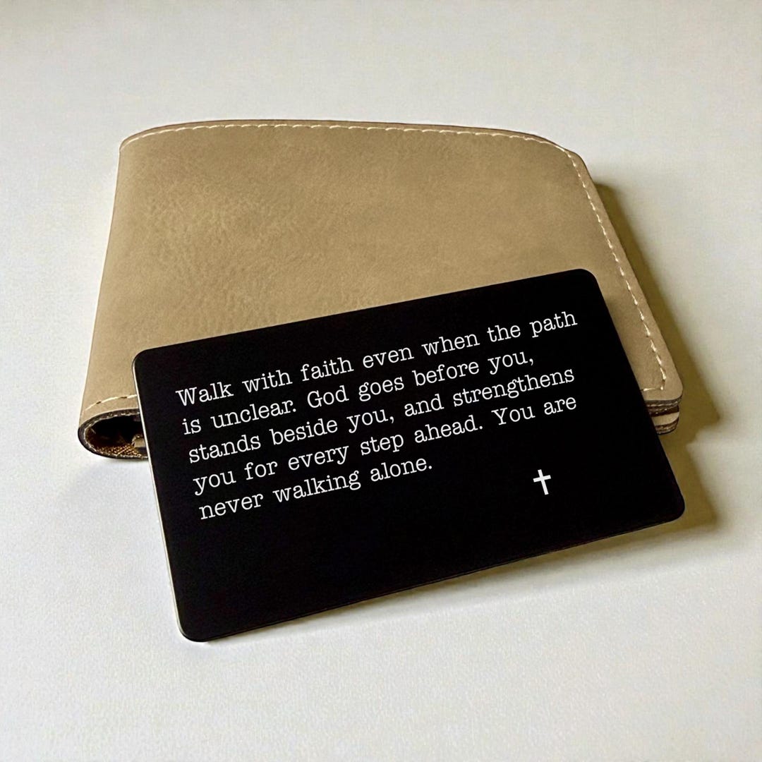 Personalized Christian Wallet Card for Men or Women – Modern Engraved ...