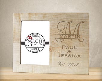 Engraved wood frame | Etsy