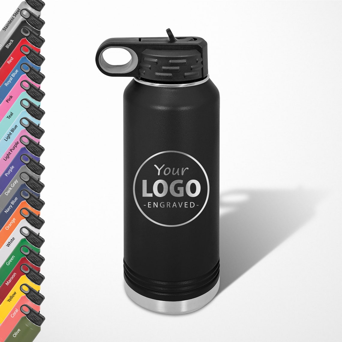 Custom Engraved Water Bottles With Your Logo or Image Laser - Etsy