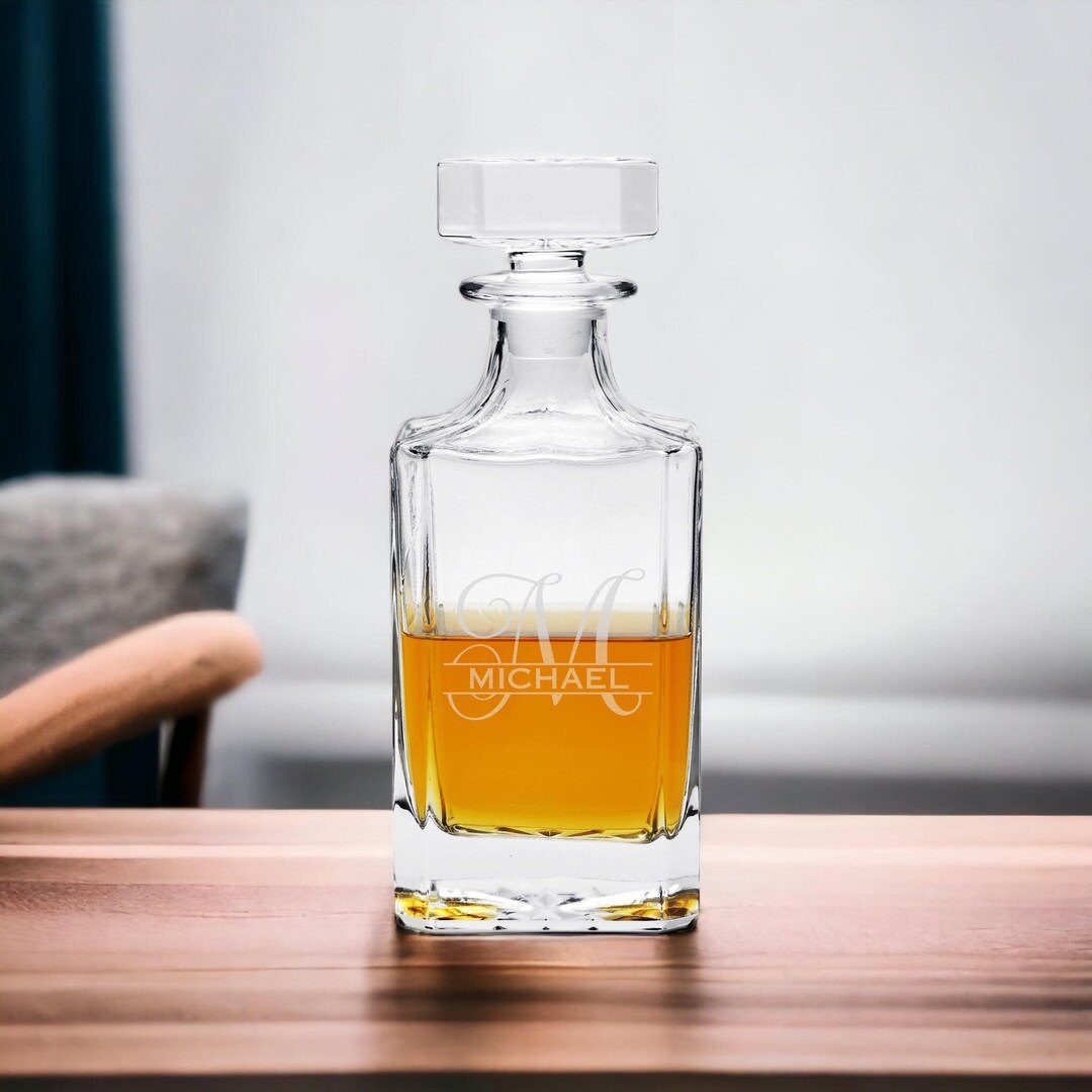 Engraved Whiskey Decanter – Personalized Decanter, Monogram Whiskey ...