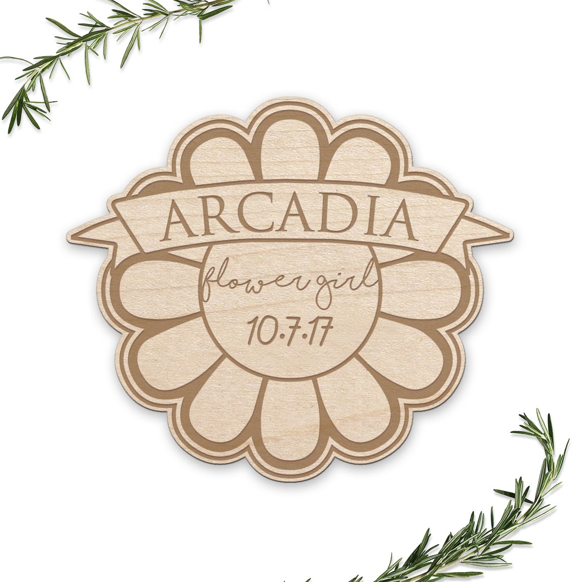 Flower Girl Badge Wood Wedding Badge Petal Patrol Badge - Etsy