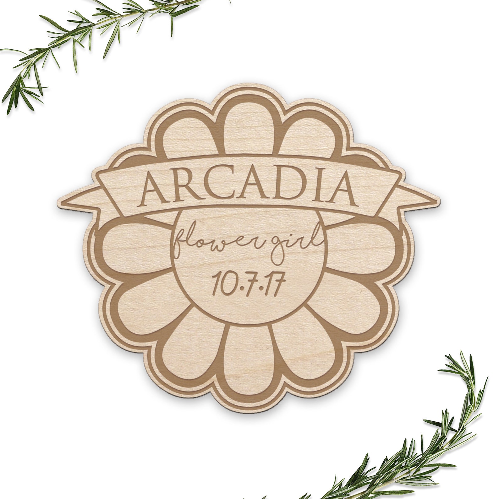 Flower Girl Badge Wood Wedding Badge Petal Patrol Badge - Etsy