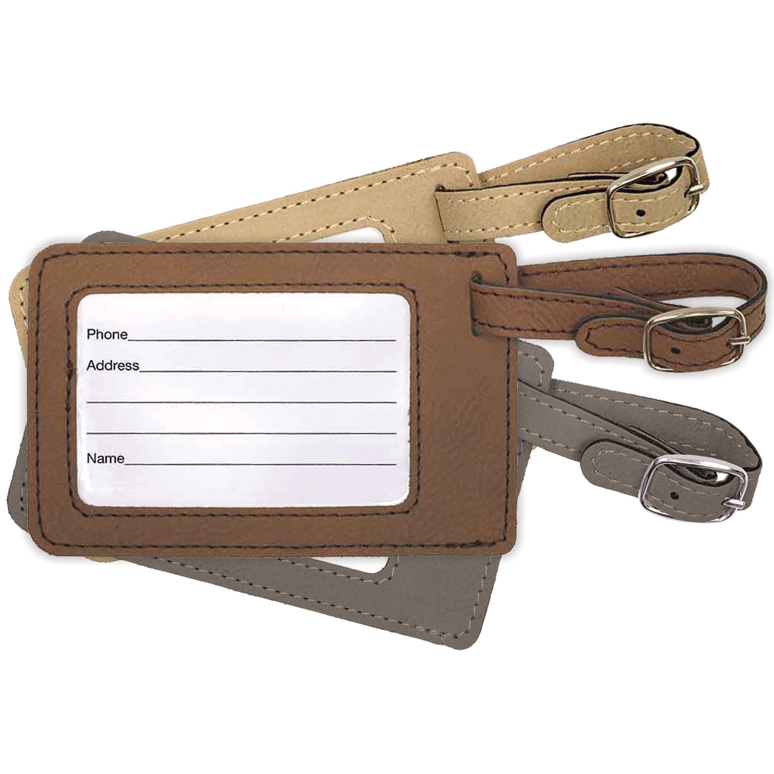 Personalized Modern Luggage Tag, Custom Travel Tag, Leather Luggage ...