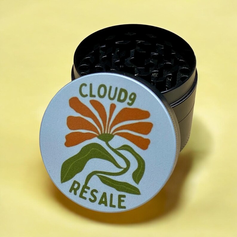 Custom Logo Herb Grinder: Black Anodized Metal, Full Color Print - Etsy