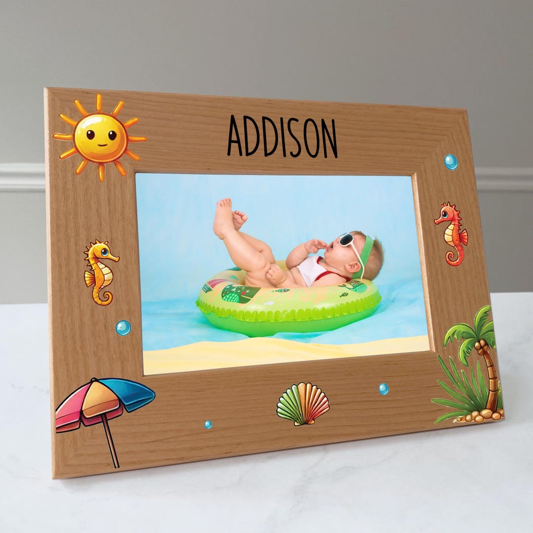 Beach Picture Frame Personalized, Kids Picture Frame, Baby Gift / 4x6 ...