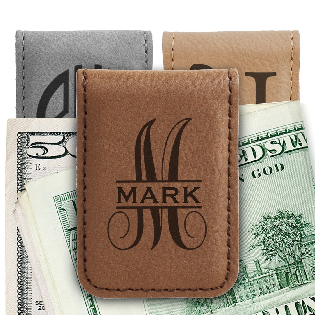 Personalized Leather Money Clip, Money Clip Engraved, Gift for Him ...