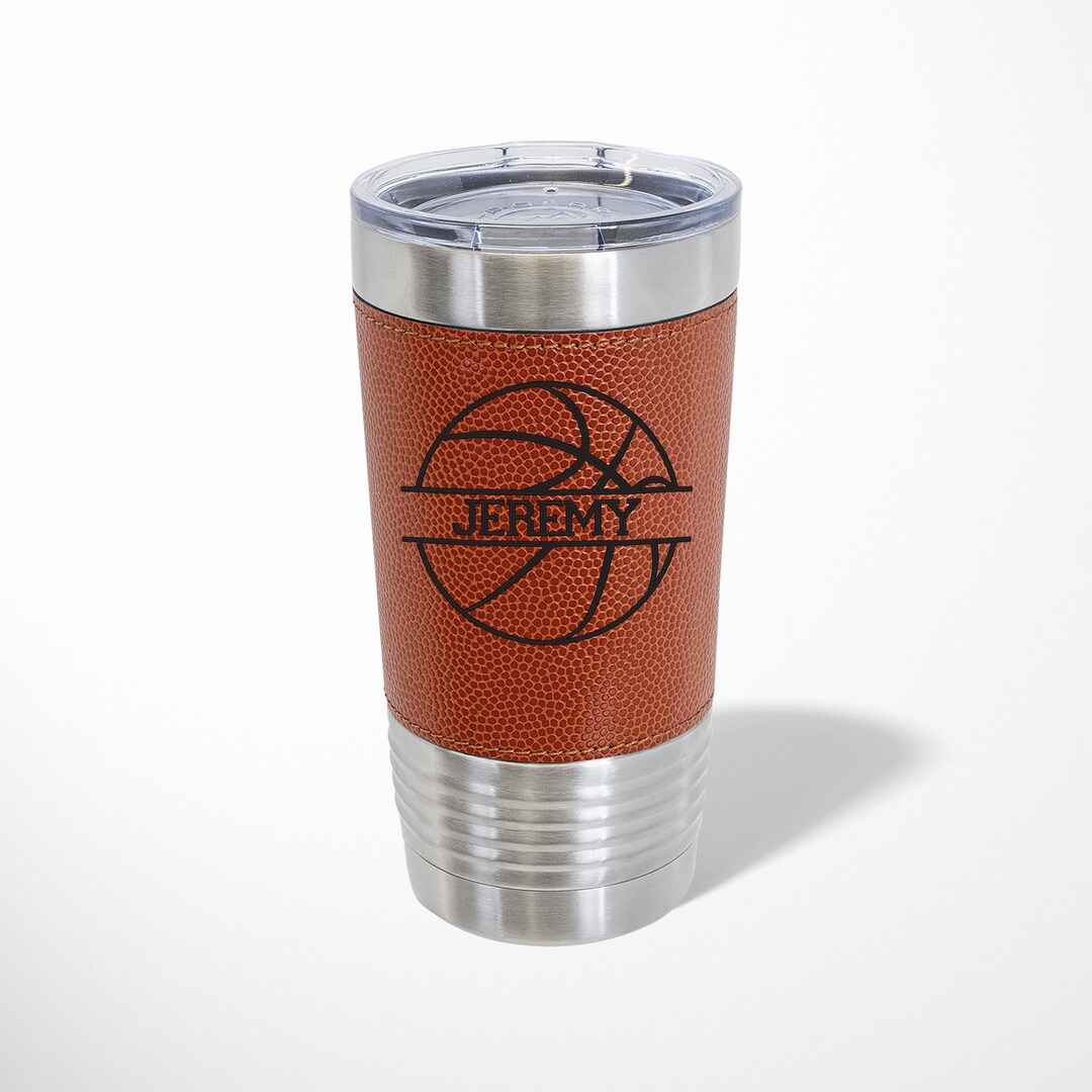 Basketball Leather Tumbler Personalized, Basketball Gift Engraved ...