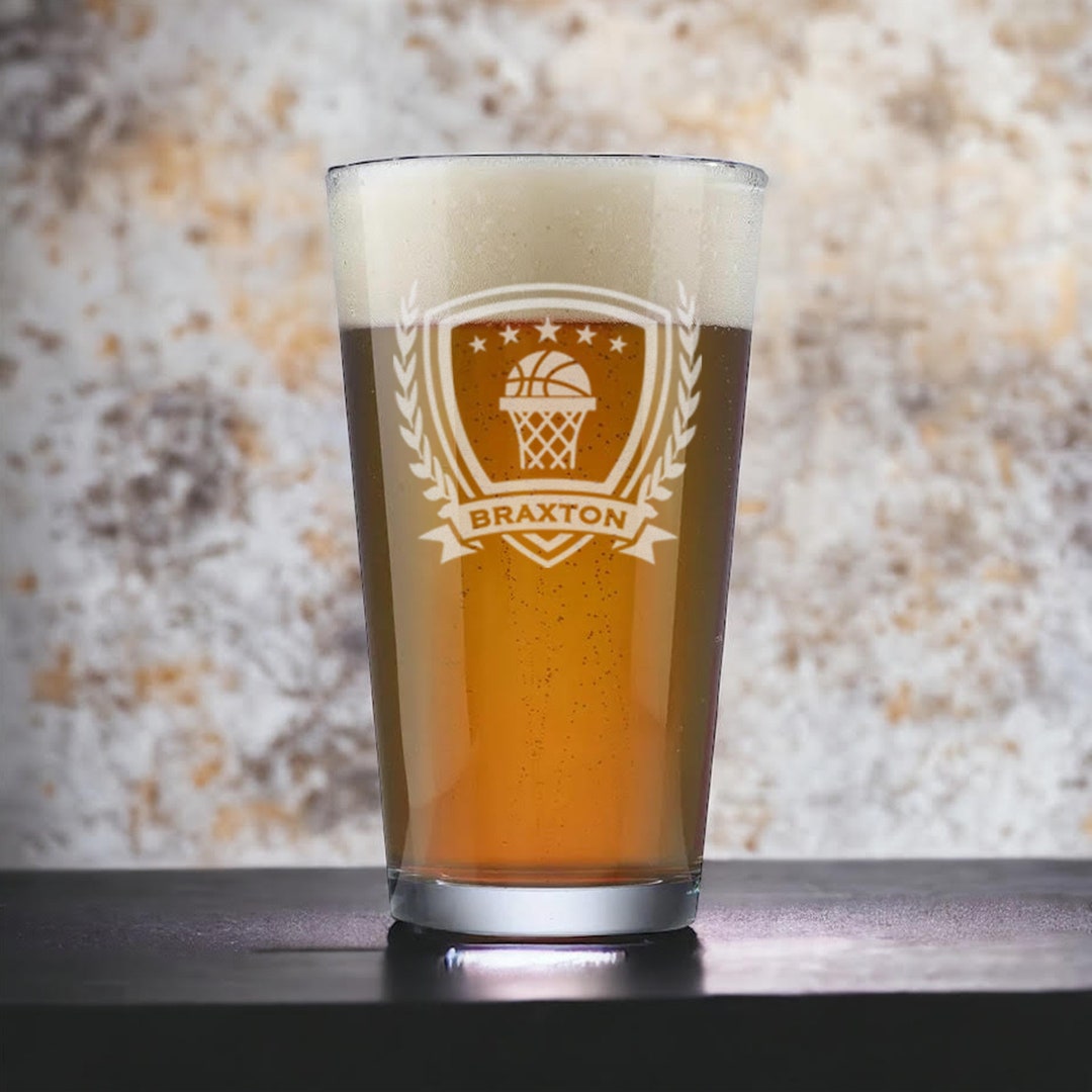 Personalized Basketball Pint Beer Glass / Laser Engraved 16 Oz. - Etsy