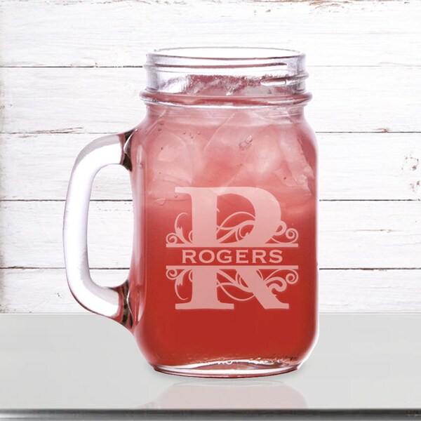 Monogram Mason Jar - Etsy