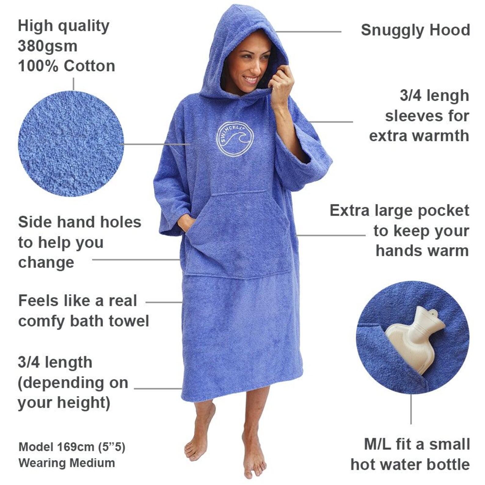 Towelling Changing Robe -100% Cotton - Etsy UK