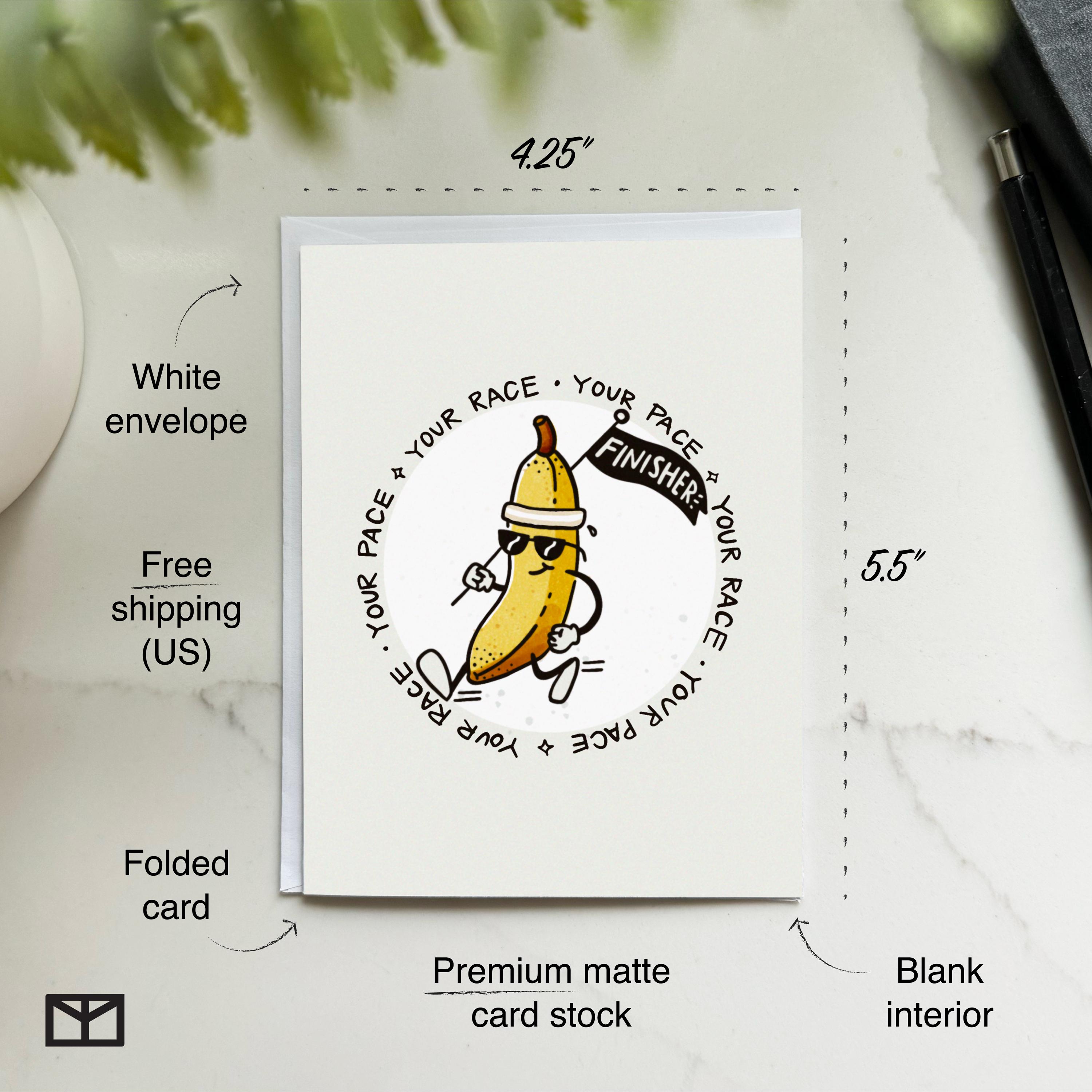 Banana Running Card for All Runners and Marathoners, Inspire With Art ...